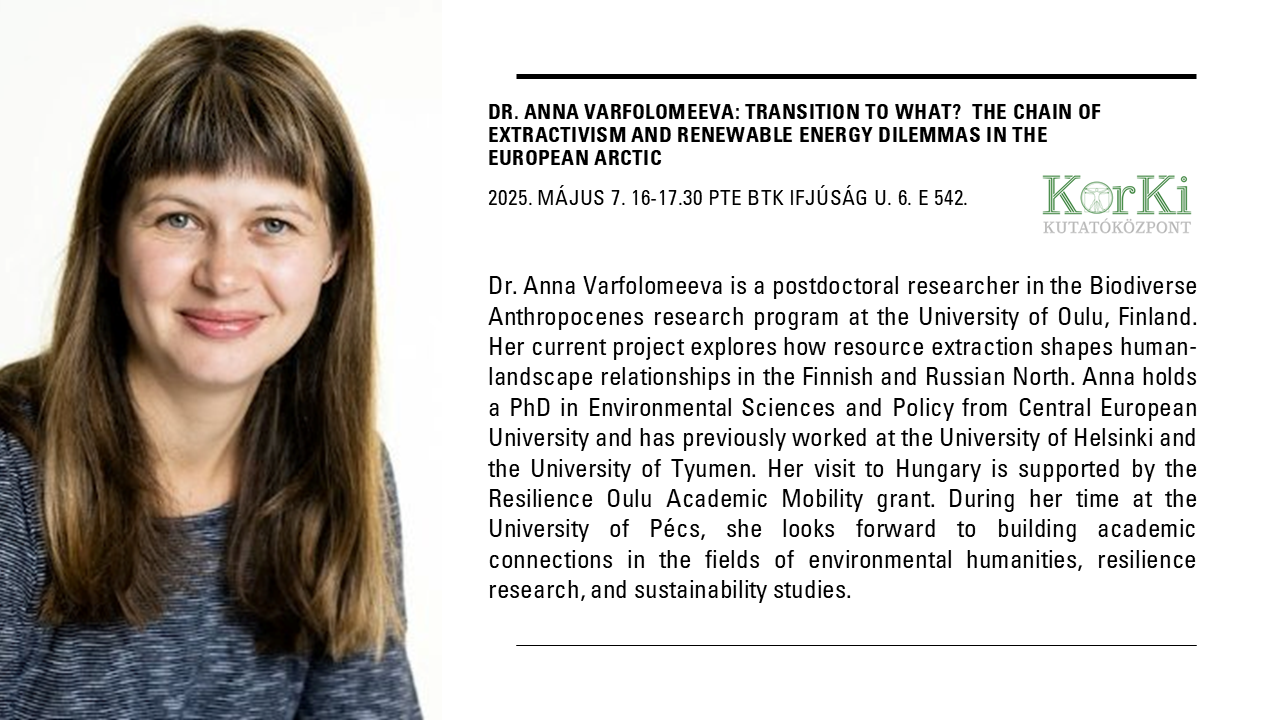 Előadás | Dr. Anna Varfolomeeva: Transition to what? The chain of ...